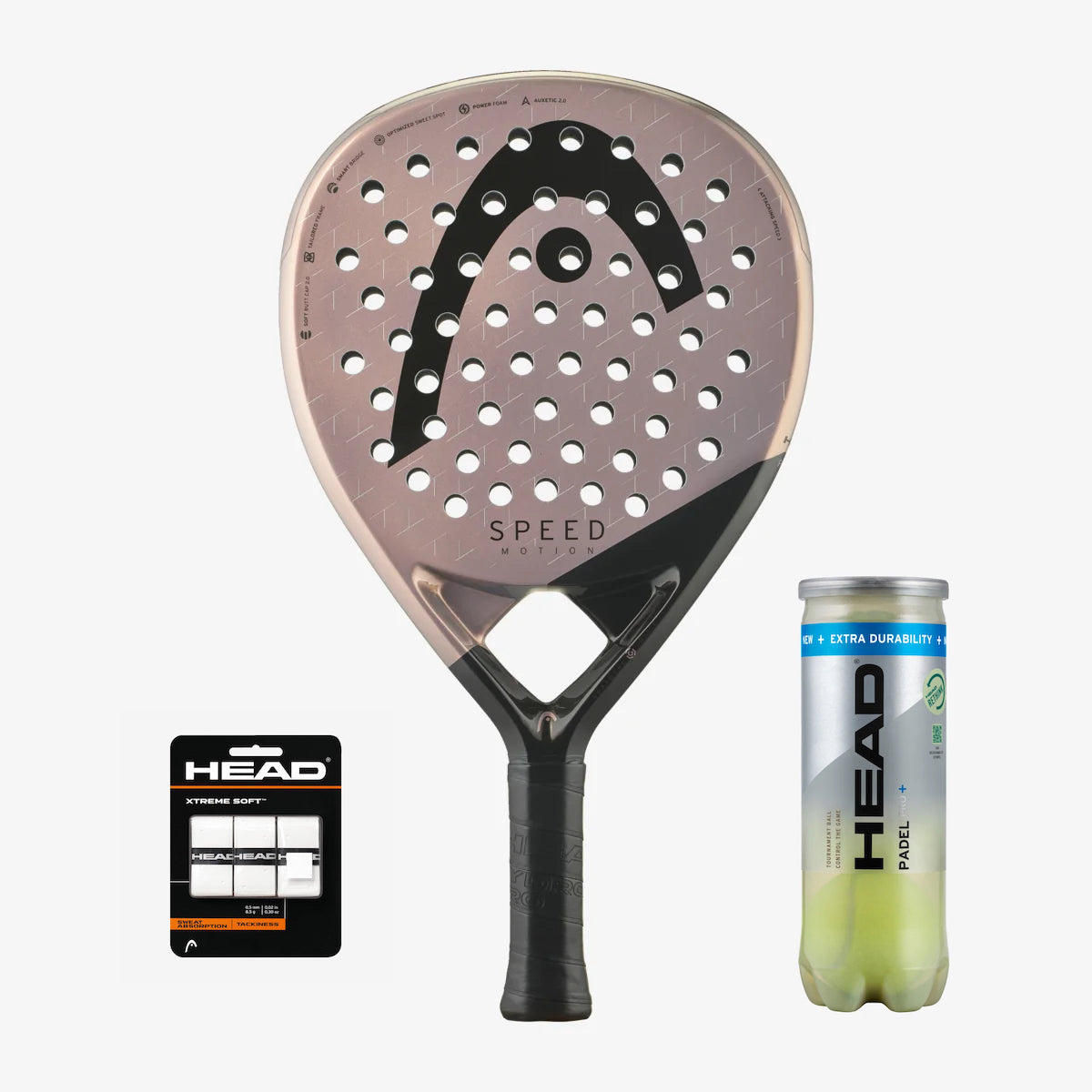 Head Speed Motion 2025 + 3-pack Overgrip + Padel Pro S+ – Ongoal