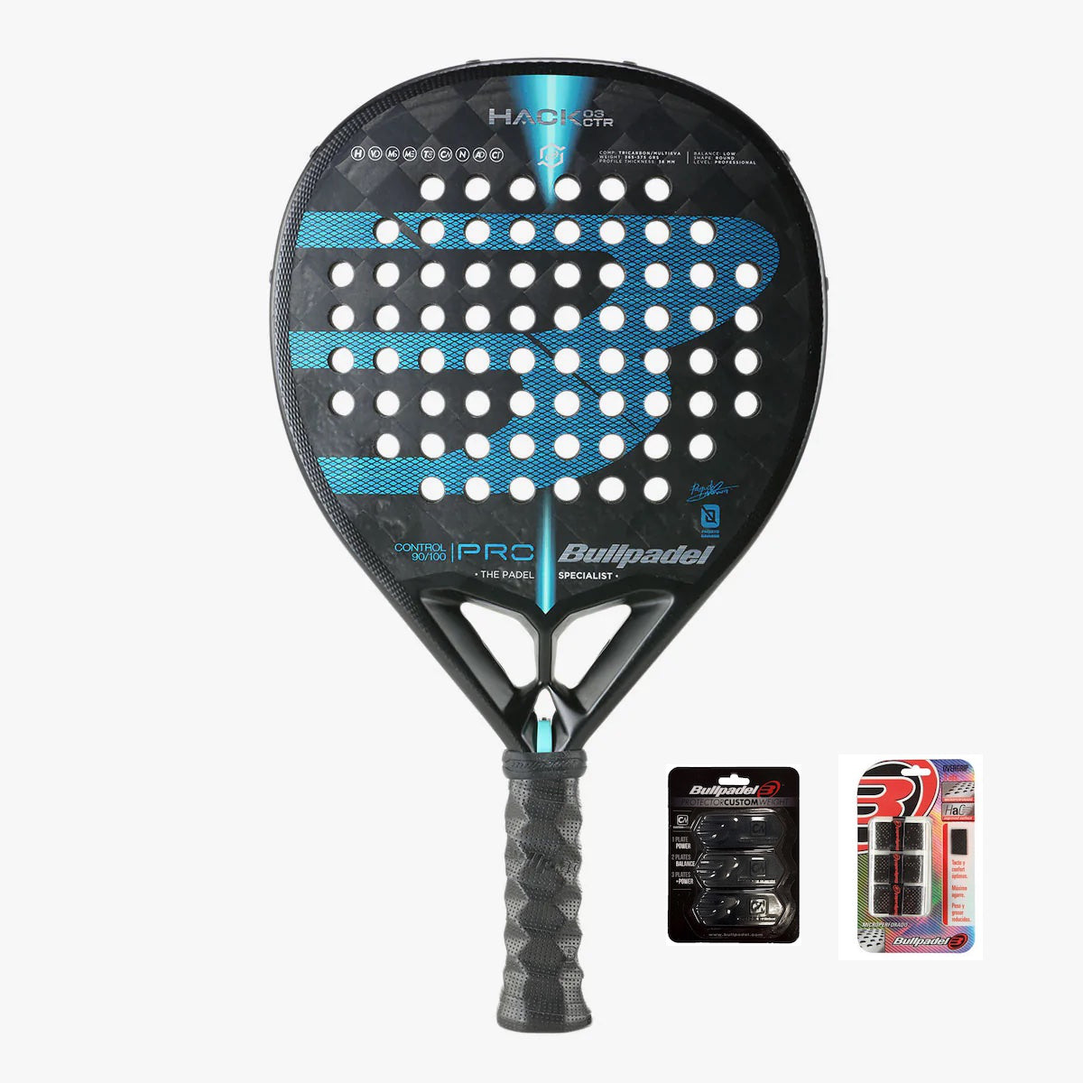Bullpadel Hack Control 2022 + Custom Weight + Toalson 3-pack - Ongoal